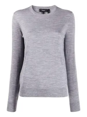 Theory Long-sleeved Crewneck Jumper - Gray