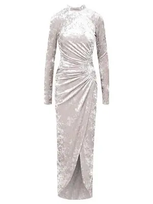 ANIYE BY Long Sleeve Asymmetrical Drape Dress - Grey