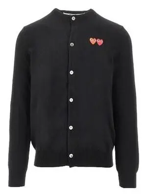 PLAY COMME DES GARCON Comme Des Garcons Play Long-Sleeved Knitted Cardigan With Heart Logo