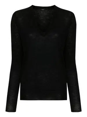 JOSEPH Cashair V-neck Jumper - Black