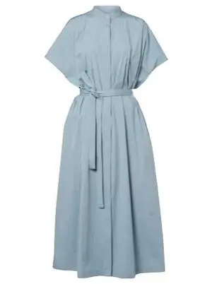 JIL SANDER Jil Sander Belted Cotton Poplin Midi Shirt Dress