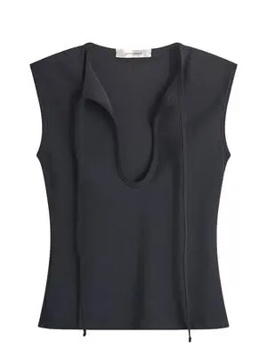 Gimaguas Sleeveless Top With Tie Closure - Black