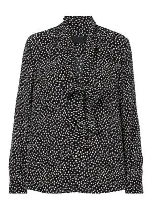 NILI LOTAN Janese Polka-dot Silk Blouse - Black