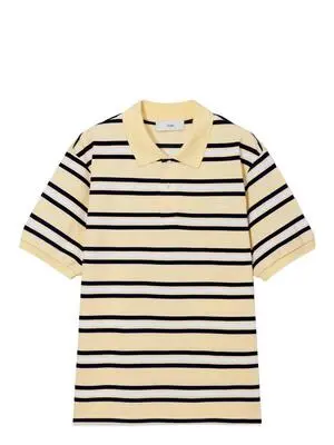 DUNST Striped Polo Shirt - Nude
