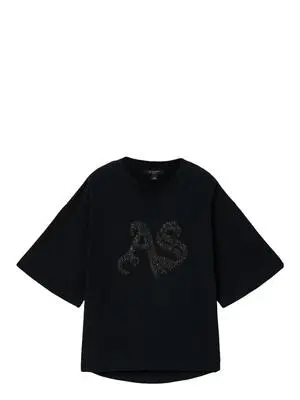 ALLSAINTS Icon Amelie Embellished T-shirt - Black