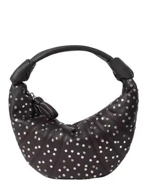 LEMAIRE Small Croissant Bag With Studded Texture - Black