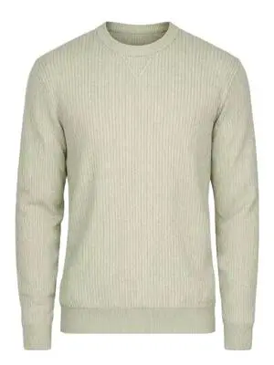 Hugo Boss Crew Neck Long Sleeve Sweater With Ribbed Details - Nude