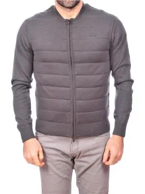 Emporio Armani Quilted Knit Bomber Jacket - Gray