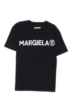MAISON MARGIELA Short Sleeve T-shirt With Logo Print - Black