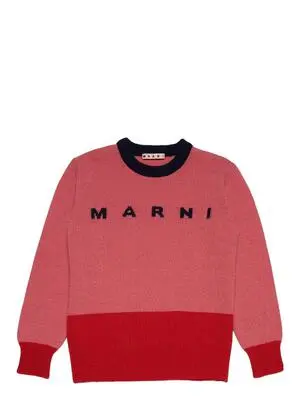 Marni Logo Intarsia-knit Jumper - Red