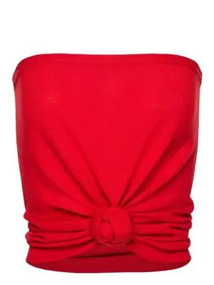 Magda Butrym Knotted Strapless Top - Red