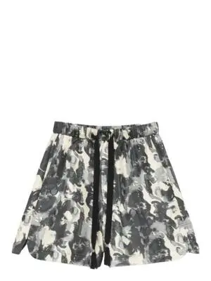Nanushka Abstract Print Drawstring Shorts - Gray