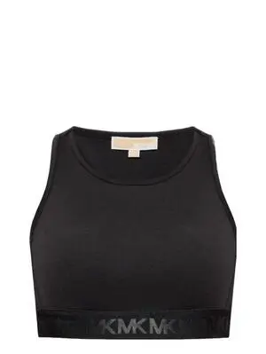 Michael Kors Logo Trim Sports Bra - Black