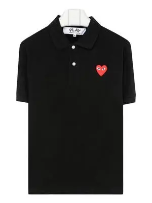 PLAY COMME DES GARCON Comme Des Garçons Play Logo Patch Short Sleeved Polo Shirt