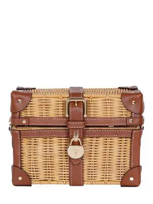RALPH LAUREN Ralph Lauren Woven Shoulder Bag With Leather Trim And Padlock