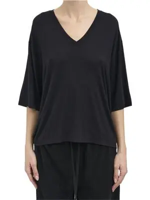 THOM KROM Short-sleeved V-neck T-shirt - Black