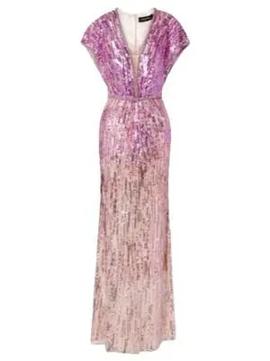 Jenny Packham Jenny Packham Dusk Sequined Gown Pink