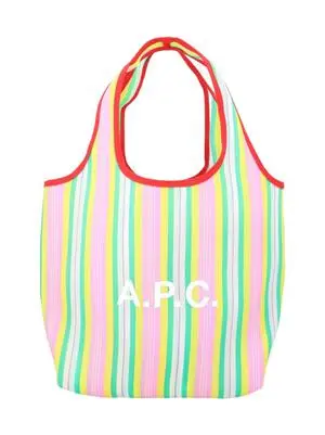 A.p.c. Logo Striped Tote Bag - Multicolor