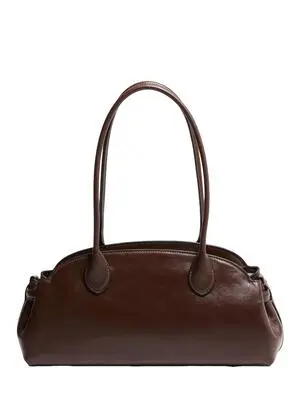 COACH Coach Empire Carryall 34 Glazed Leather Shoulder Bag Brown