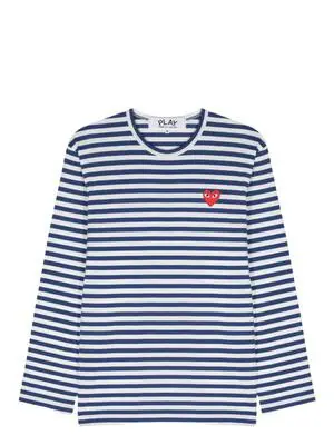 Comme Des Garçons Striped Long Sleeve T-shirt - White