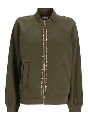 Liu Jo Embellished Zip-front Bomber Jacket - Brown
