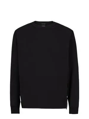 C.P. COMPANY Long-sleeved Crewneck Sweatshirt With Covered Pockets - Black
