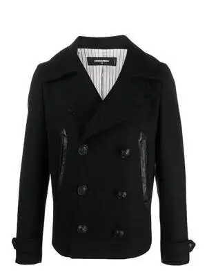 Dsquared2 Double-breasted Sailor Peacoat - Black