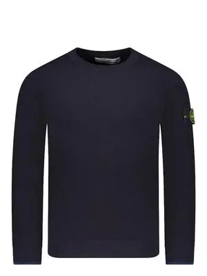 Stone Island Compass Patch Crewneck Jumper - Blue