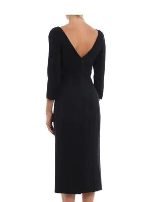 DSQUARED2 Dsquared2 Black Bow Detailed Midi Dress