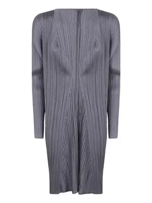 PLEATS PLEASE BY ISSEY MIYAKE Pleated Cardigan-coat - Grey