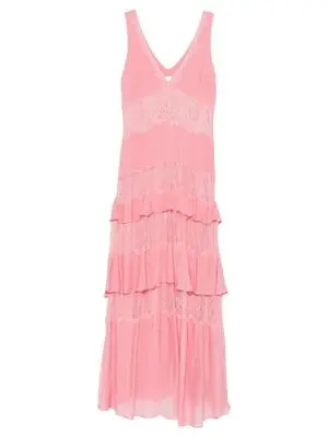 ERMANNO FIRENZE Lace Tiered Maxi Dress - Pink