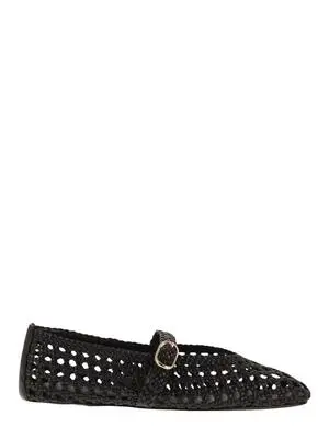 STUART WEITZMAN Woven Mary Jane Flats - Black