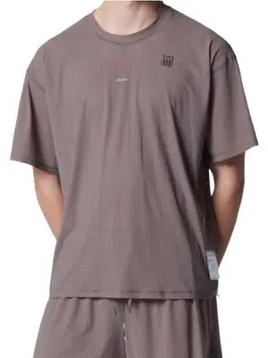 Satisfy Falcon-colored Space-O T-shirt In Perforated Micro Jersey Gray