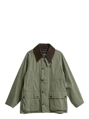 Barbour Corduroy-collar Jacket With Zip And Stud Placket - Ferns