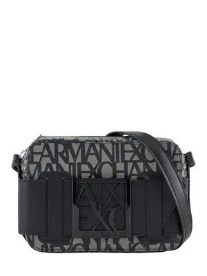 Armani Exchange Monogram Camera Case Bag With Adjustable Shoulder Strap - Black