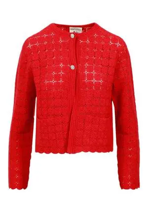 SEMICOUTURE Crochet Pattern Sweater - Red
