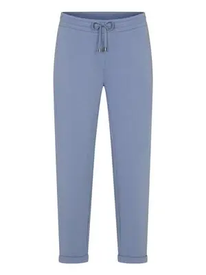 JUVIA Drawstring Waist Casual Pants With Metal-tipped Drawcord And Patch Pockets - Blue