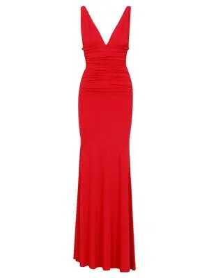 ANIYE BY Pleated Detail Maxi Dress - Red
