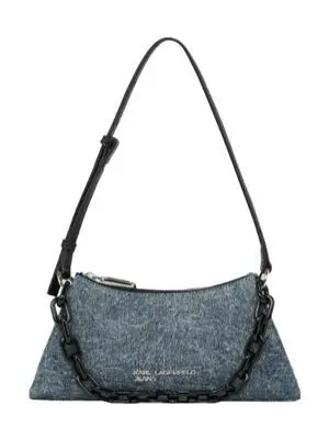 Karl Lagerfeld Chain Shoulder Bag - Washed Medium Blue