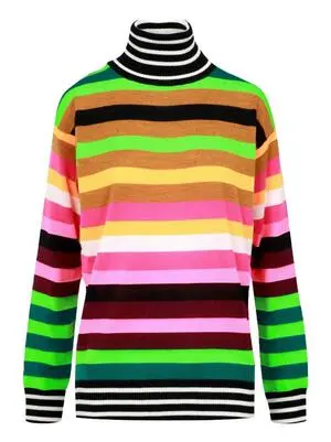 SEMICOUTURE Striped High Neck Sweater - Multicolor