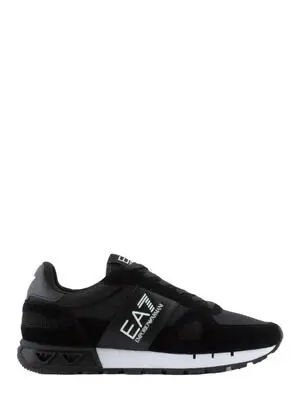 EA7 Panelled Lace-up Sneakers - Black