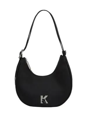 Karl Lagerfeld Twin Strap Moon Bag - Black