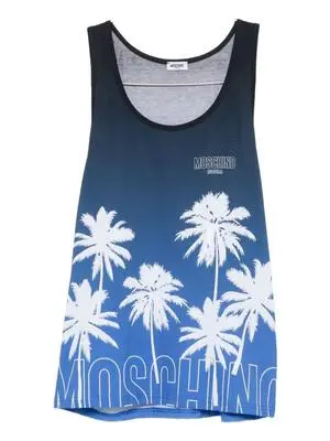 Moschino Sleeveless Palm Print Vest - Blue