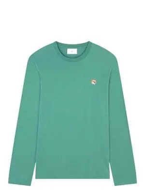 Maison Kitsuné Fox Head Patch Long-sleeved T-shirt - Blue