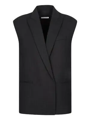 Red Valentino The Smith Virgin-wool Gilet - Black