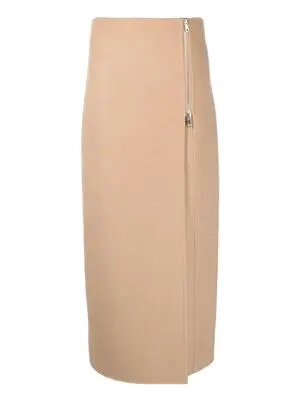 P.a.r.o.s.h Zip-up Wool Skirt - Nude