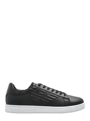EA7 Logo-embossed Lace-up Sneakers - Black