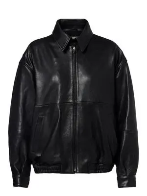 Nour Hammour Leather Zip-up Jacket - Black