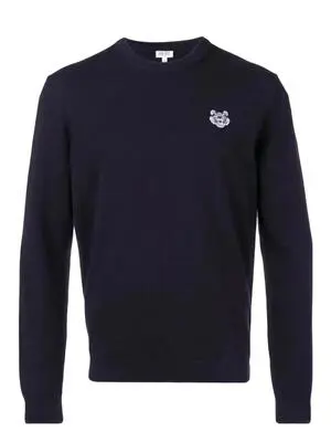 Kenzo Embroidered Tiger Head Sweater - Purple
