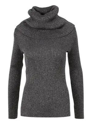ALBERTA FERRETTI Alberta Ferretti Ribbed High-Neck Sweater With Side Slits